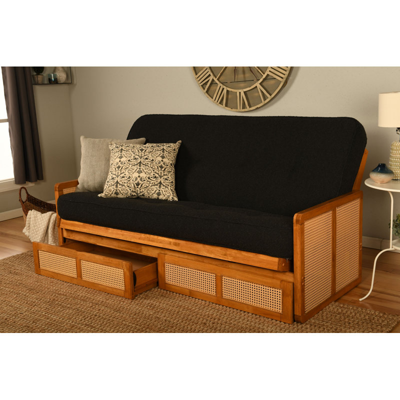 Full size futon with storage store